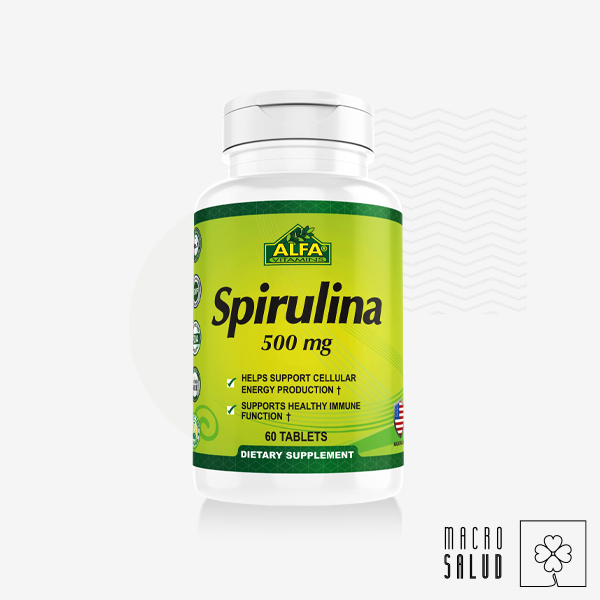 Spirulina 500mg 60 Tabs. – MacroSalud – Prevenir para Vivir
